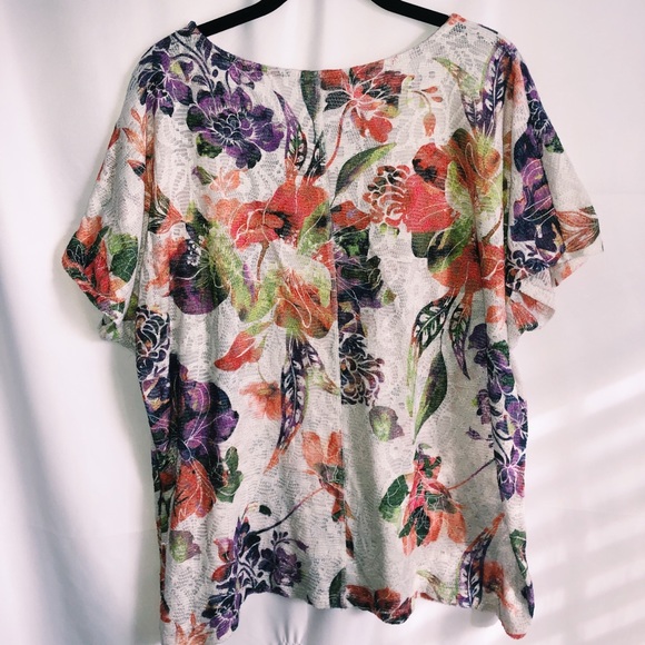 Dress Barn | Tops | 2x Dress Barn Floral Knit Blouse | Poshmark